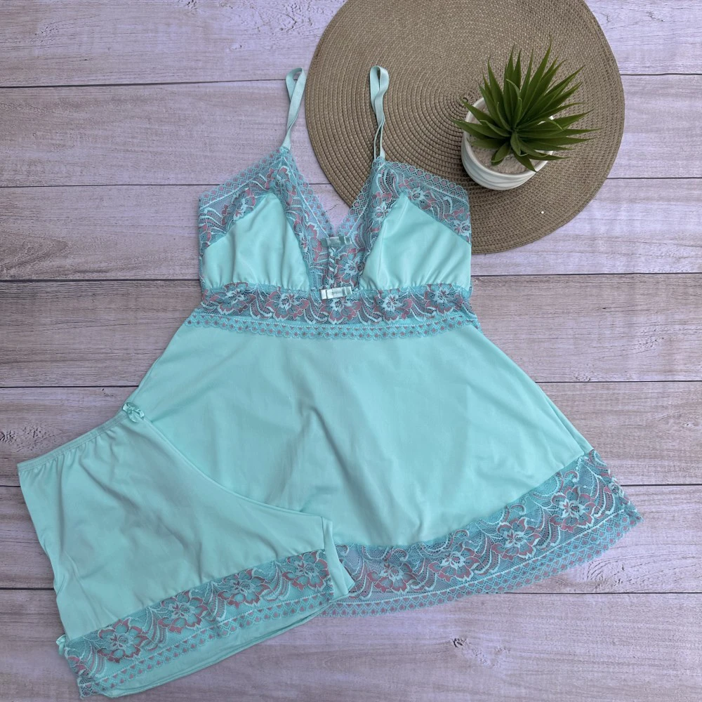 Baby dool rendado no bicolor - D’Brunn Moda Íntima