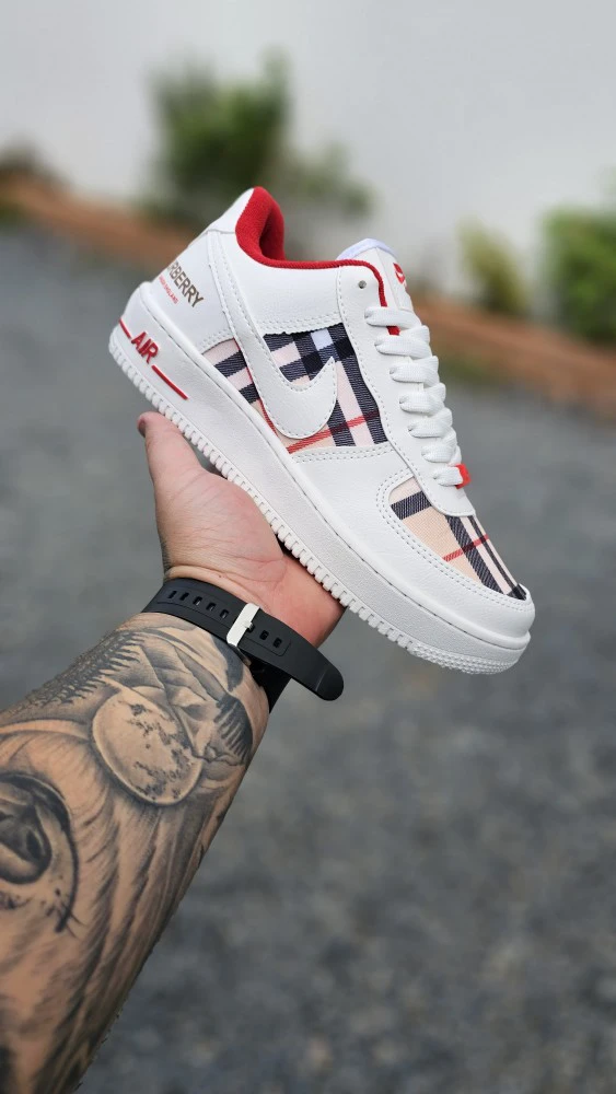 NK AIR FORCE BRANCO/XADREZ/VERMELHO - VITÓRIA RÉGIA SHOES