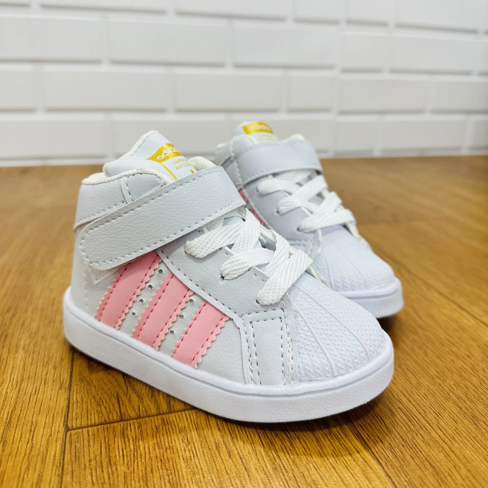 Botinha Adidas Branco e Rosa - Espaço kids fun